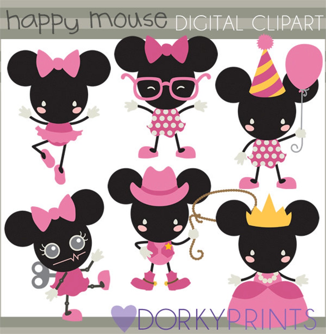 Happy Mouse Clipart -personal and Limited Commercial Use- Girl Mouse ...