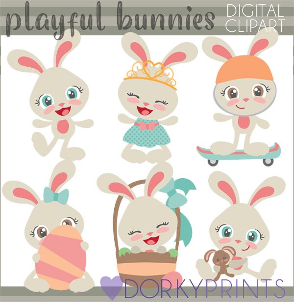 Easter Clipart Easter Bunnies personal and Limited Commercial - Etsy