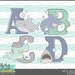 Shark Alphabet Clipart PNG Art Instant Download Numbers, Letters, Font ...