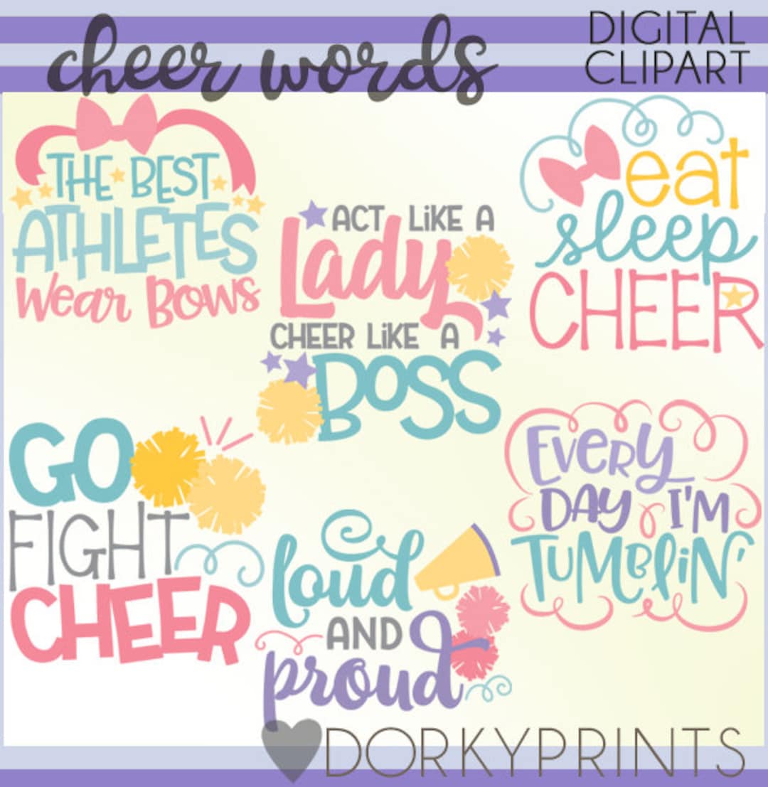 Cheer Word Art Clipart -personal and Limited Commercial Use- Word Art ...