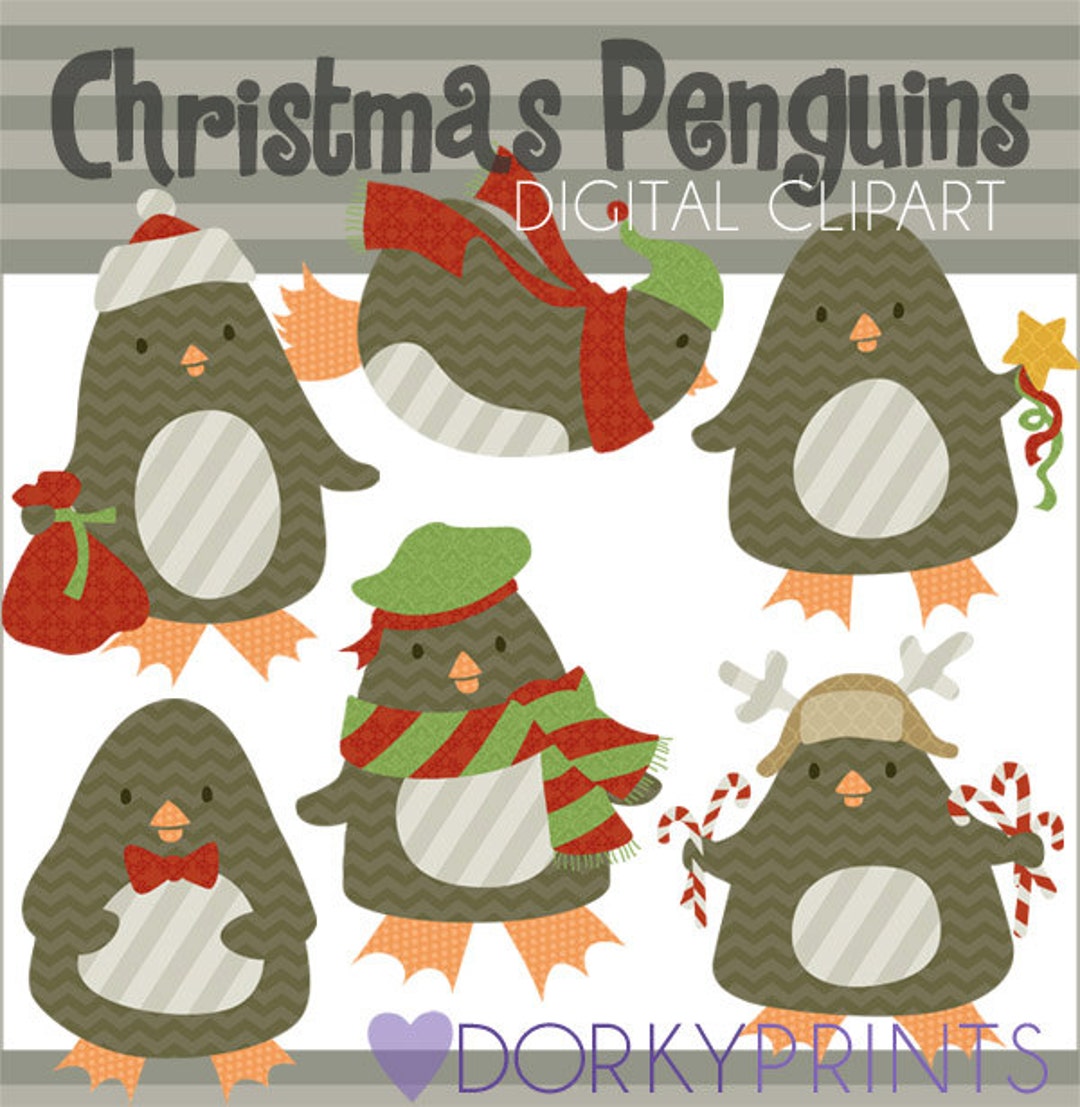 Christmas Clipart Christmas Penguins -personal and Limited Commercial ...