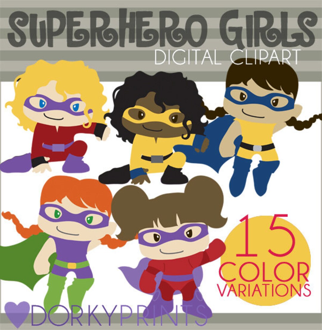 Super Hero Girls Clipart -personal and Limited Commercial- Girl ...