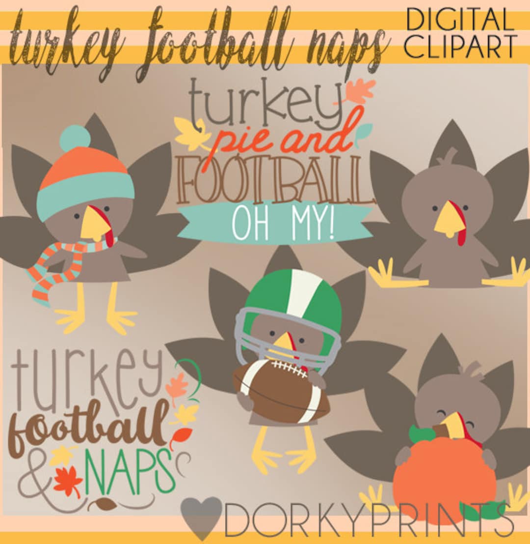 Turkeys and Football Clipart -personal and Limited Commercial Use ...