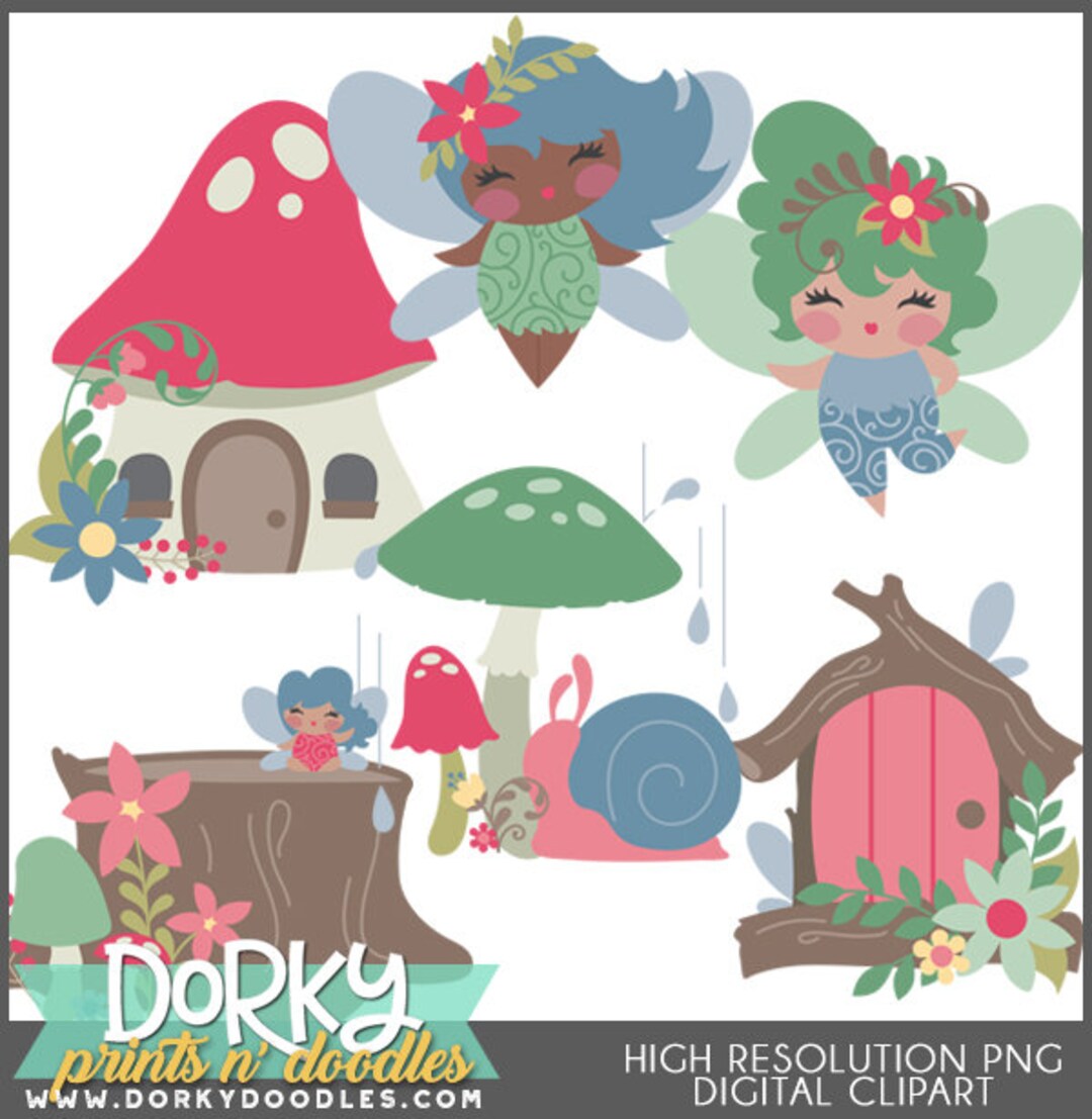 Fairy Garden Clipart -personal and Limited Commercial Use- Cute Fairies ...