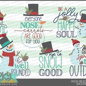 Snowman Clipart -personal and Limited Commercial Use- Christmas Art for ...