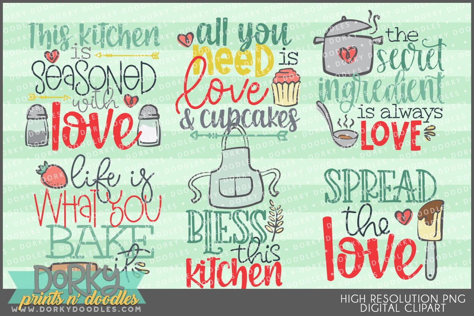 Cute Kitchen Clipart -personal and Limited Commercial Use- Baking ...