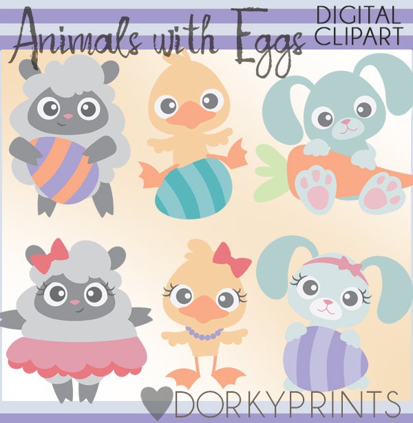 Cute Easter Clipart Set Personal and Limited Commercial Use | Etsy