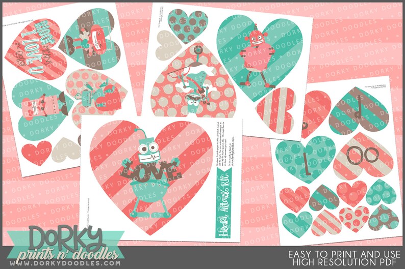 Valentine heart Attack Printable PDF perfect for - Etsy