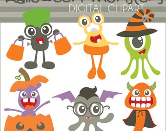 Monsters Halloween Border Clip Art