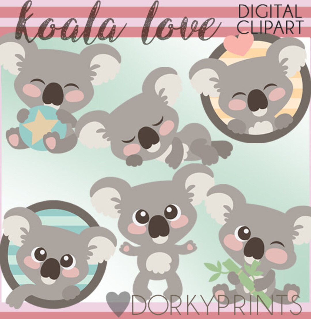 Koala Clipart -personal and Limited Commercial Use- Cute Koalas Clip ...