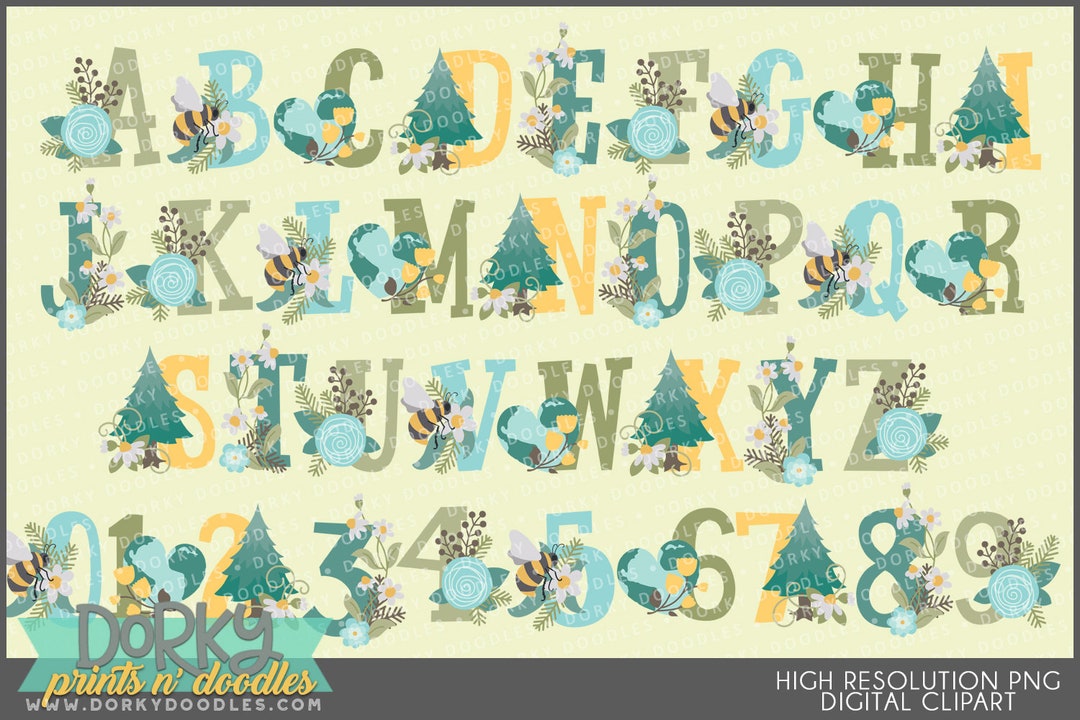 Earth Day Alphabet Clipart -personal and Limited Commercial Use ...