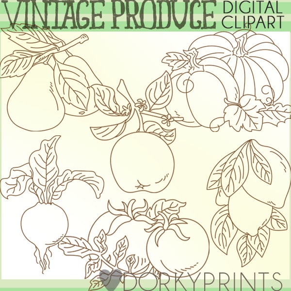 Produce Clip Art - Etsy