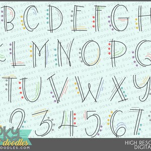 Cute and Fun Alphabet Clipart -PNG Art- Instant Download - Numbers ...
