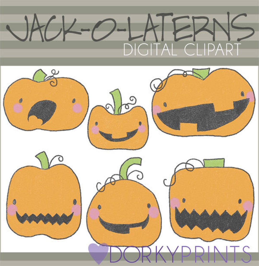 Halloween Clipart Jack-o-lanterns Digital PNG Art - Etsy