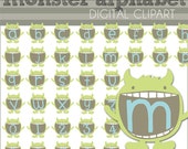 Monster Alphabet Clipart Set personal and Limited Commercial - Etsy