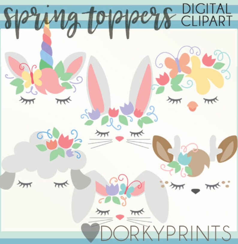 Spring Toppers Clipart Personal and Limited Commercial Use | Etsy