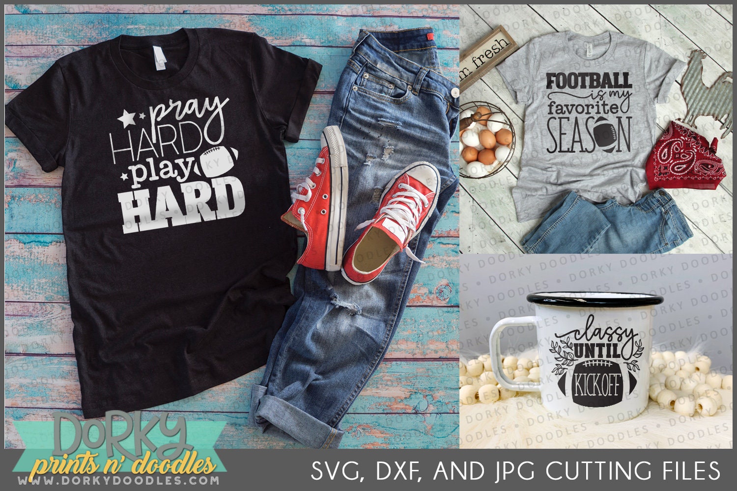 Football SVG and DXF Bundle Craft Files -for Use With Cricut or ...