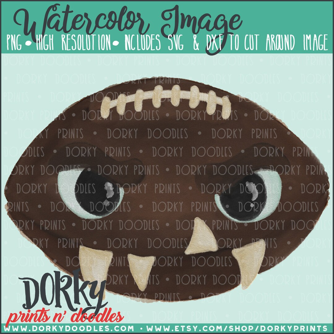 Monster Football Watercolor PNG Artwork - Digital File - for Heat Press ...