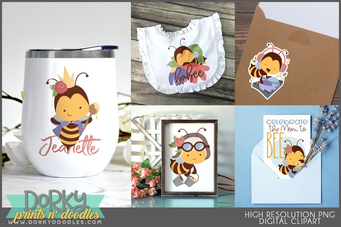 Cute Honey Bee Clipart Bumble Bee Designs for Sublimation - Etsy