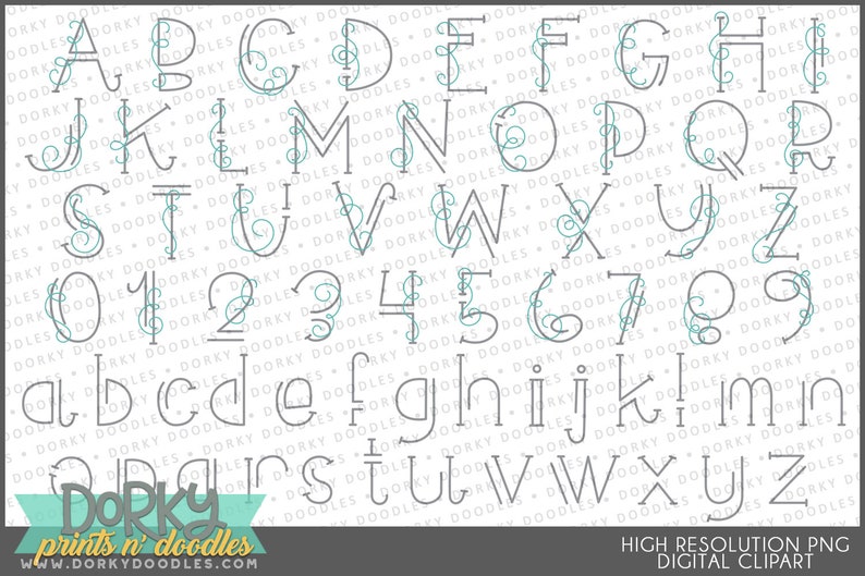 Cute and Fun Alphabet Clipart PNG Art Instant Download - Etsy