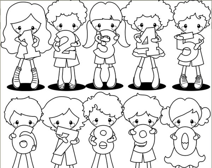 School Birthday Numbers PNG, SVG Clipart. 0-9 Homeschooling Digits Clip ...