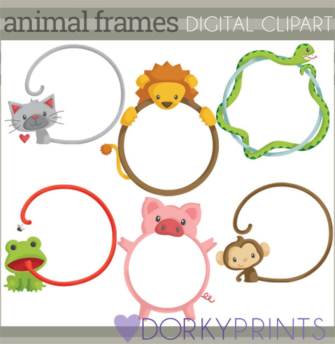 Animal Frame Clipart -personal and Limited Commercial Use- Circle Frame ...