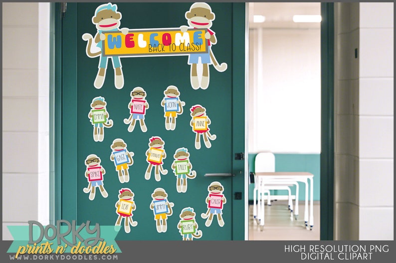 Sock Monkey Back to School Clipart | Designs for Classrooms ...