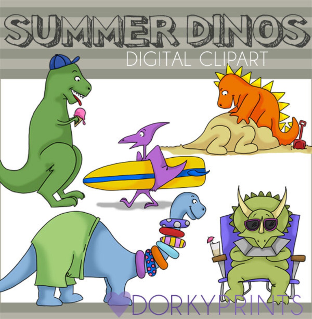 Dinosaurs Clipart Summer Dinosaurs -personal and Limited Commercial Use ...
