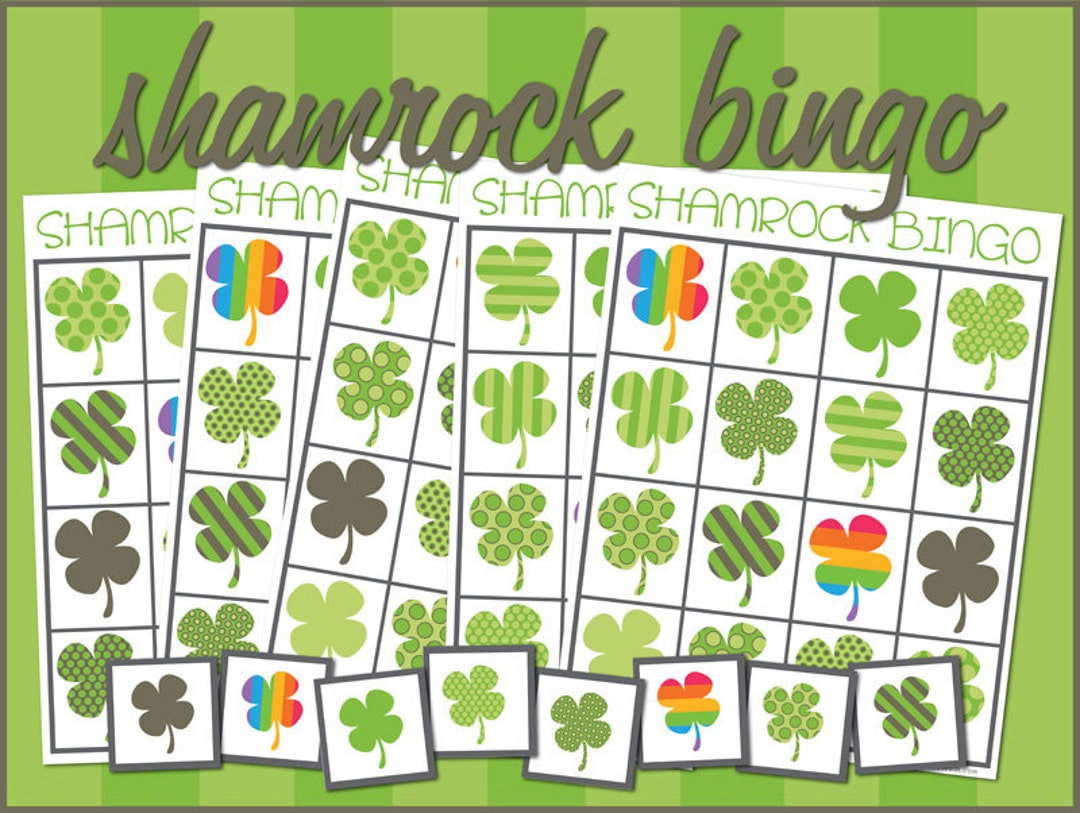 Shamrock Bingo Game Printable -preschool and Kindergarten Bingo- St ...