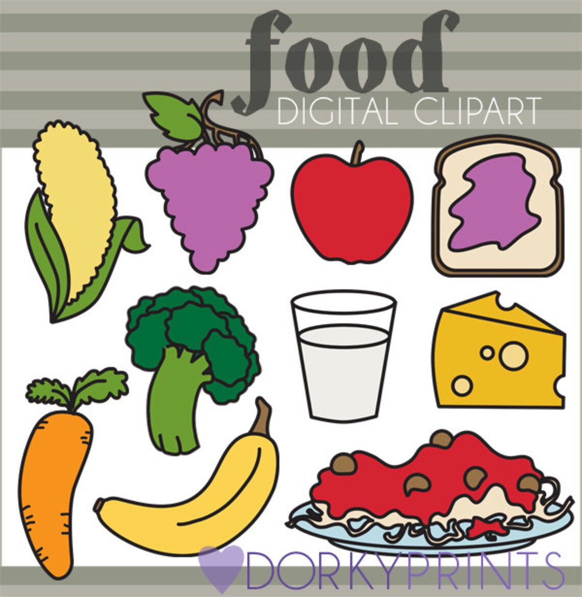 Food Clipart Set -personal and Limited Commercial Use-cute Food Clipart ...