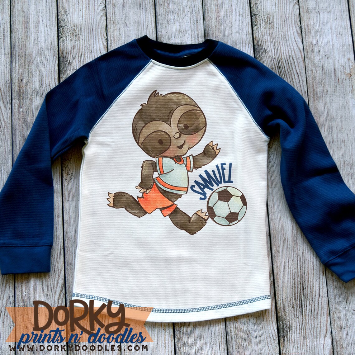 Soccer Sloth Watercolor PNG Artwork - Digital File - for Heat Press ...