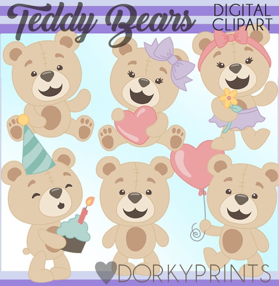 Teddy Bear Clipart Set personal and Limited Commercial Use | Etsy