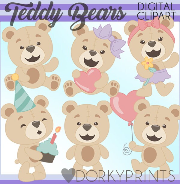 Teddy Bear Clipart Set personal and Limited Commercial Use - Etsy