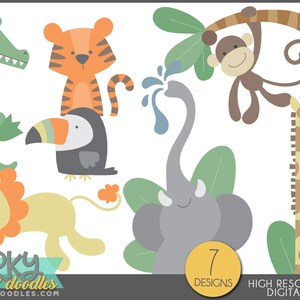Whimsical Jungle Animal PNG Clipart - Cute Jungle Illustrations for ...