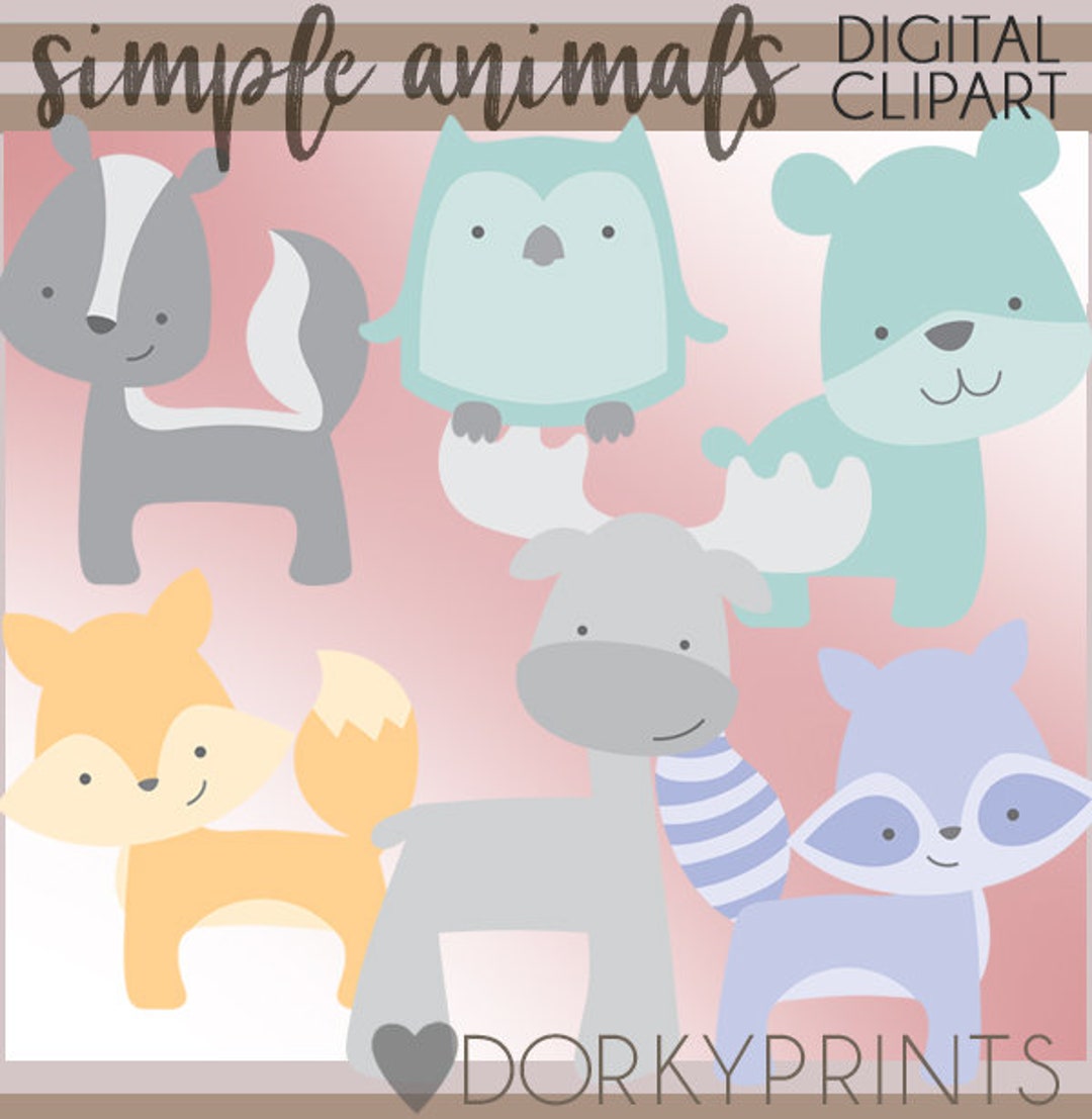 Simple Forest Animals Clipart -personal and Limited Commercial Use ...
