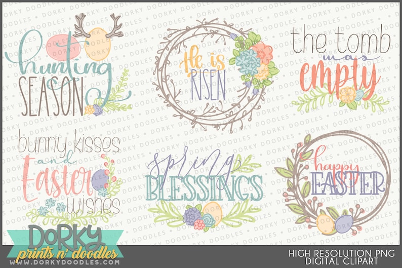 Cute Farmhouse Easter Clipart -personal and Limited Commercial Use- Fun ...