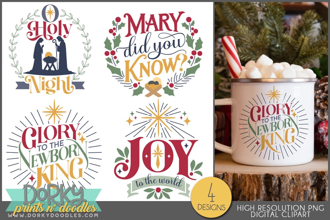 Christmas Sayings Clipart | Gorgeous Nativity Wordart for Stickers ...