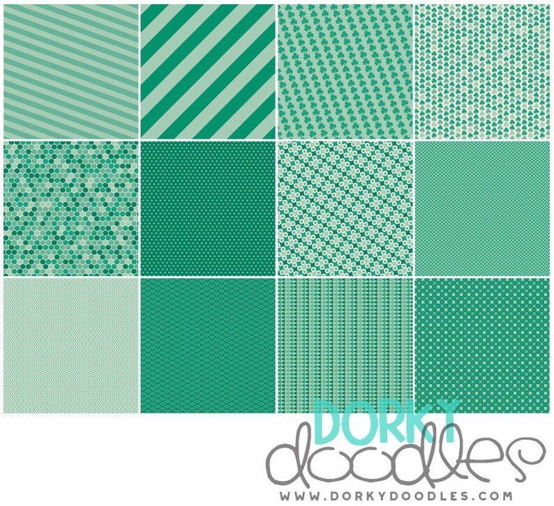 Green Digital Paper Pack Arrows and Patterns Digital Paper | Etsy