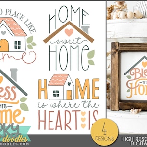 Home Sweet Home Sayings Clipart | House Warming Wordart for Stickers ...