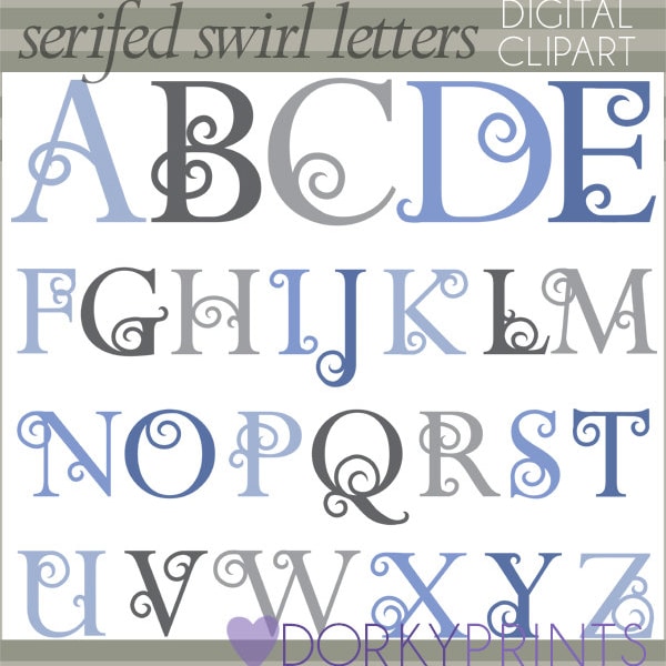 Swirly Letters - Etsy