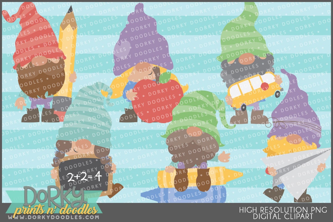 Back to School Gnomes Clipart -personal and Limited Commercial Use ...