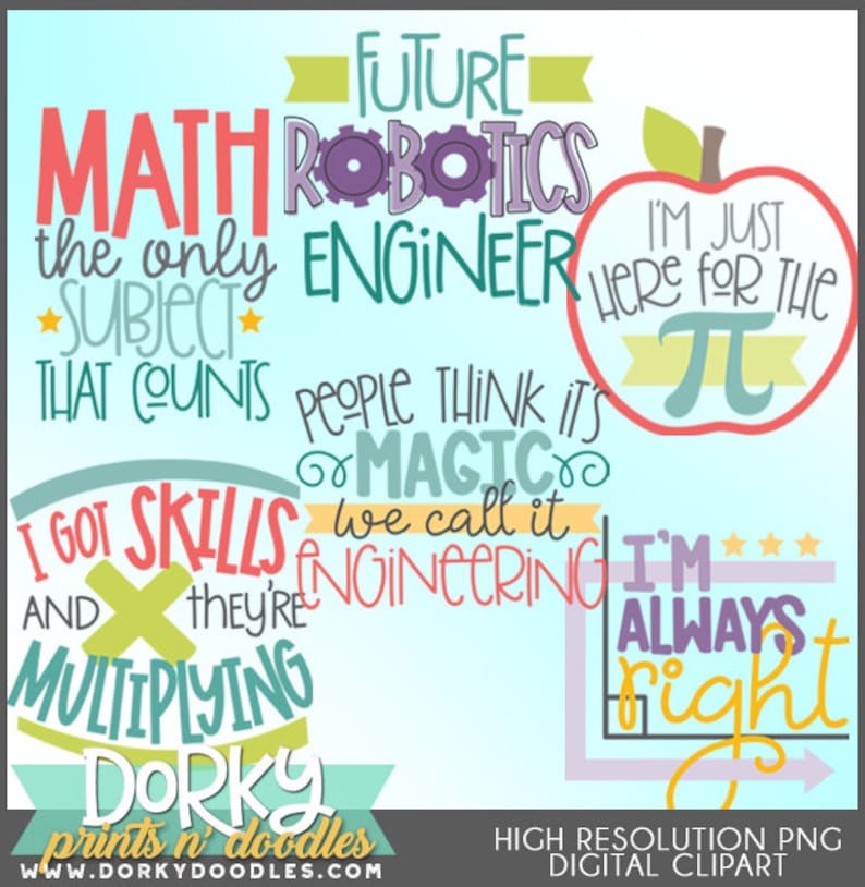 Math Words Clipart -personal and Limited Commercial Use- STEM Math and ...