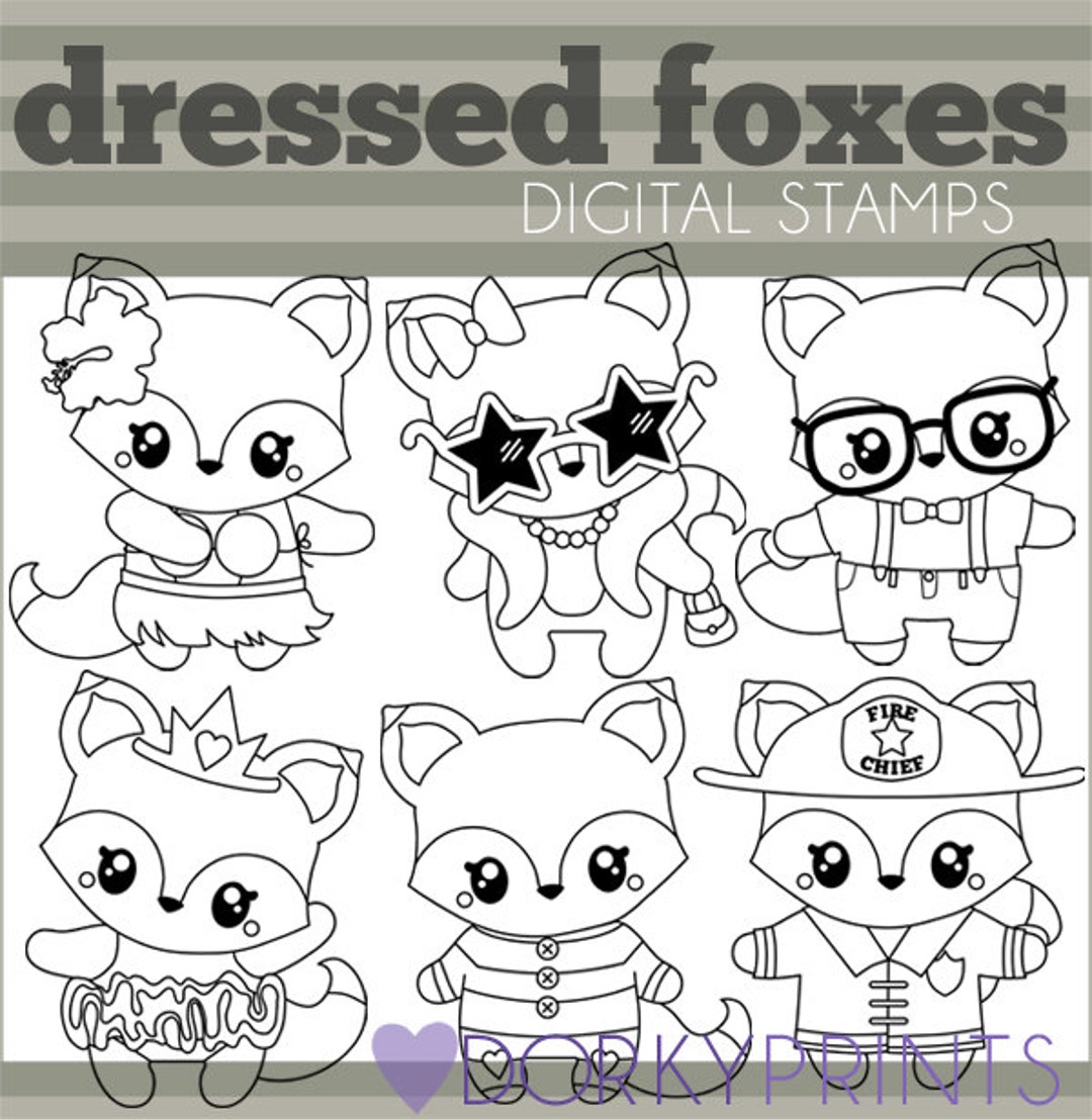 Fox Clipart Set -personal and Limited Commercial- Fox Ballerina, Nerd ...