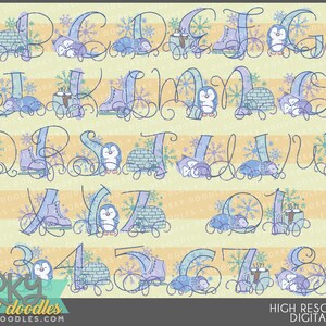 Cute Winter Alphabet Clipart -personal and Limited Commercial Use- Art ...