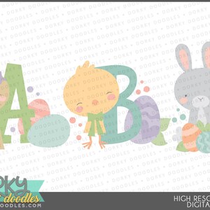 Cute Easter Alphabet Clipart -personal and Limited Commercial Use- Fun ...