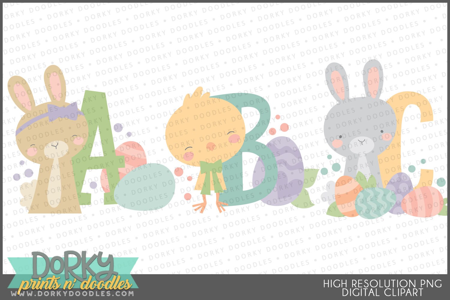 Cute Easter Alphabet Clipart -personal and Limited Commercial Use- Fun ...