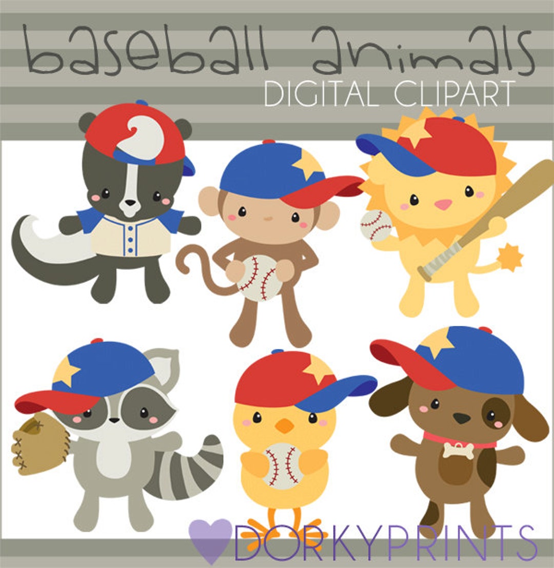 Baseball Clipart -personal and Limited Commercial- Animal Baseball ...