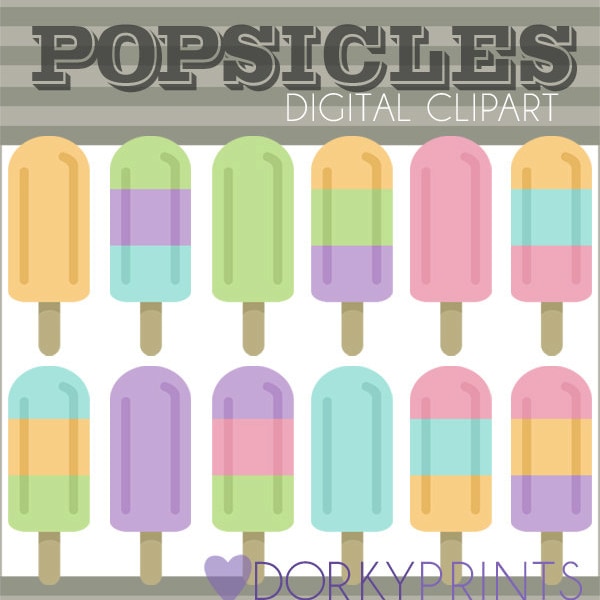 Popsicle Clipart - Etsy