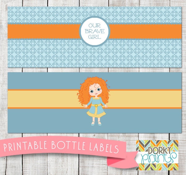 Brave Birthday Party Printable Bottle Labels PDF Printable | Etsy