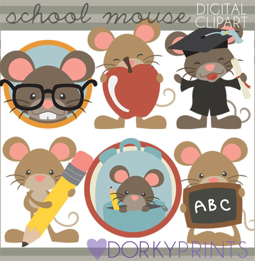 School Mouse Clipart -personal and Limited Commercial Use- Back to ...